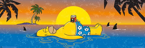 Plakát SIMPSONS - Homer shark | Obraz na zeď | 3+1 zdarma | Posters.cz