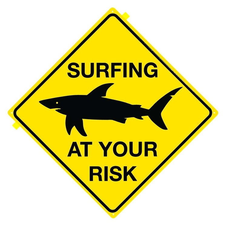 Plaque Shark - Surfing at your risk | Plaques métal vintage décoratives ...