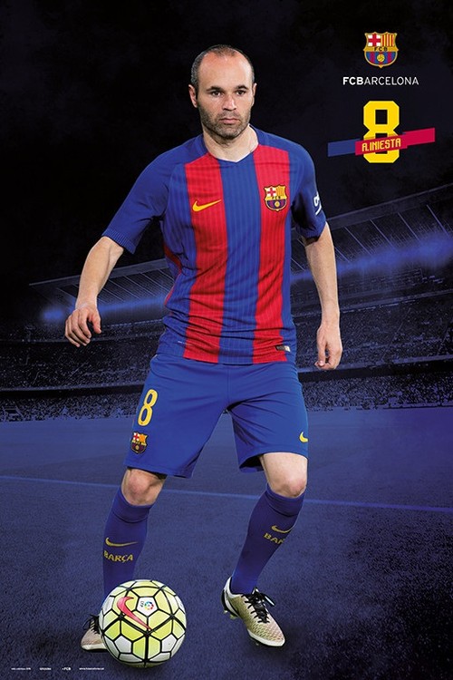 Plakat Barcelona 2016/2017 - Andrés Iniesta | Poster an der Wand | 3+1 ...