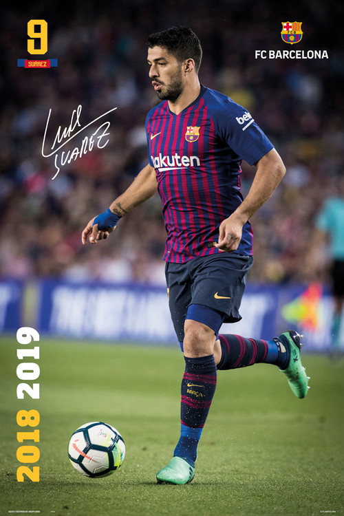 FC Barcelona 2018/2019 - Luis Suarez Accion Poster, Plakat | 3+1 GRATIS ...