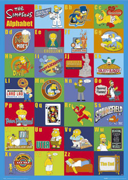 Plakat THE SIMPSONS - alphabet | Poster an der Wand | 3+1 GRATIS ...