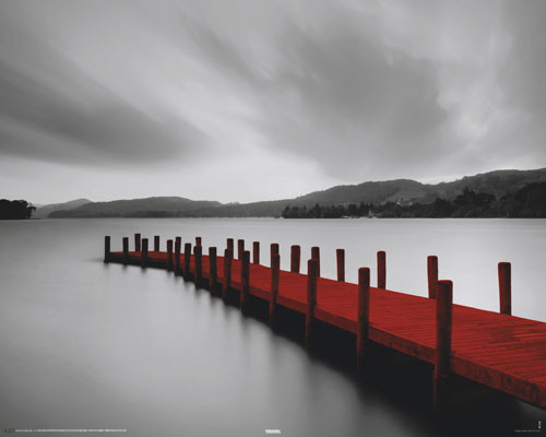 Poster, Quadro WOODEN LANDING JETTY - red | Poster sul muro | 3+1 ...