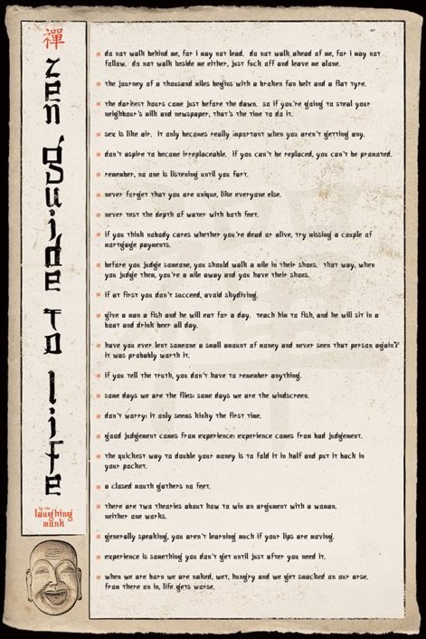 Plakat Zen – guide for life | Poster an der Wand | 3+1 GRATIS | Europosters