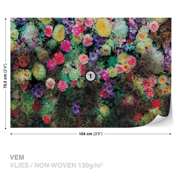 Design Fleurs Colorées Poster Mural, Papier peint | Acheter-le sur ...