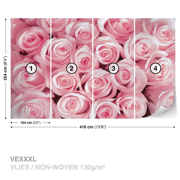 Fleurs Roses Poster Mural, Papier peint | Acheter-le sur Europosters.fr