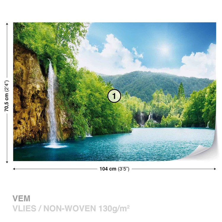 Lac de Cascade Poster Mural, Papier peint | Acheter-le sur Europosters.fr