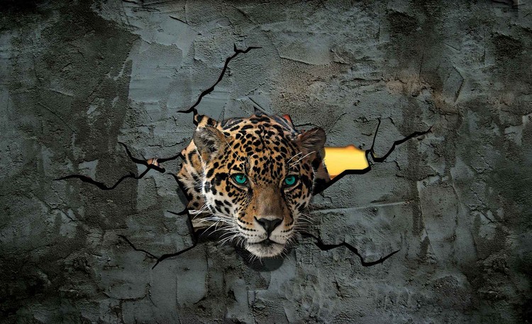 Leopard 3D Poster Mural, Papier peint | Acheter-le sur Europosters.fr