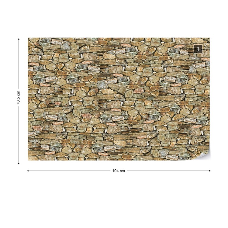 Rustic Stone Wall Poster Mural, Papier peint | Acheter-le sur ...