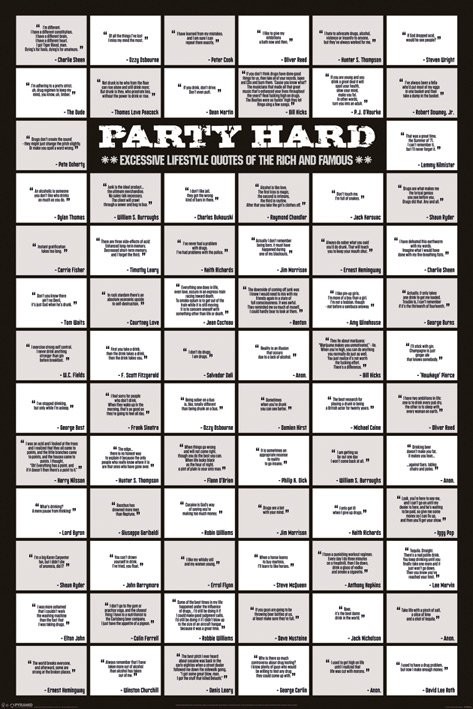 Party hard - quotes Póster, Lámina | Compra en Posters.es