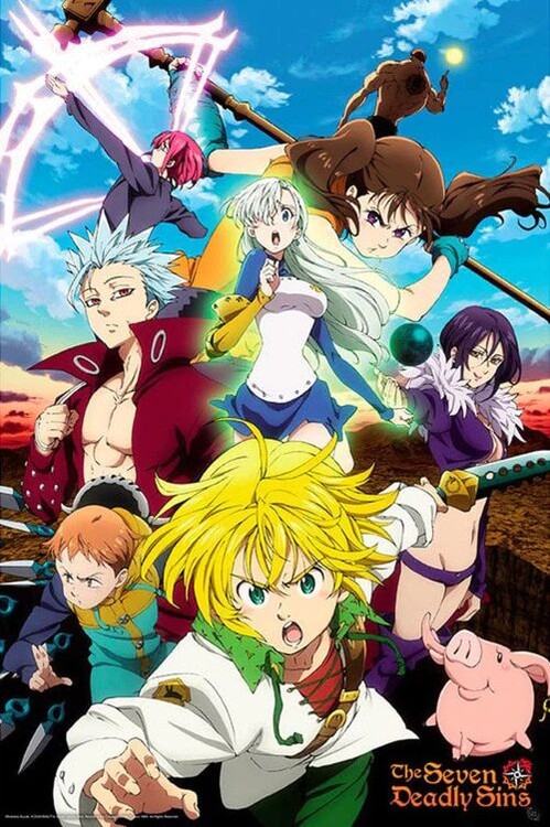 Poster The Seven Deadly Sins: S3 - Poster Meliodas & Sins | Muur ...