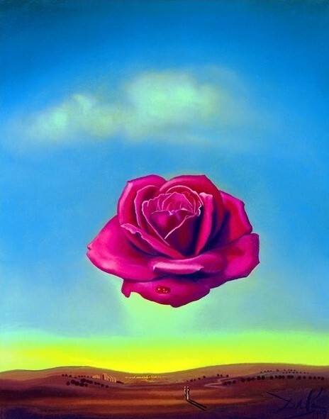 Salvador Dali Rose Painting Salvador Dali MEDITATIVE ROSE Facsimile