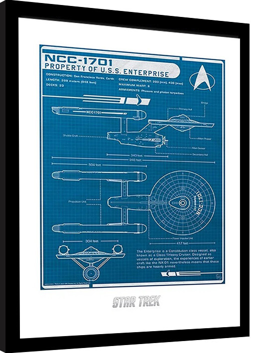 Star Trek - USS Enterprise's plan Framed poster | Buy at UKposters