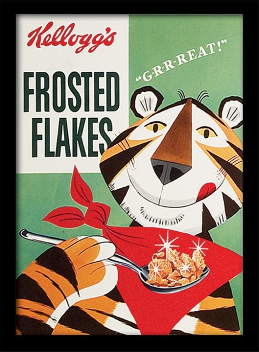 Vintage Kelloggs - Frosted Flakes Poster encadré, Tableau mural ...