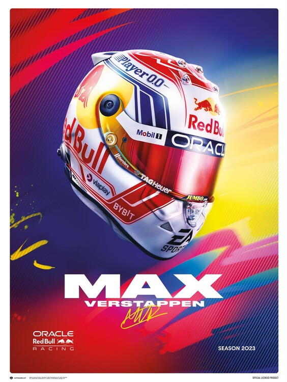 Reproduction d'art Max Verstappen - Helmet 2023 | Posters, tableaux ...