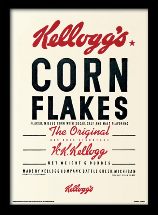 Vintage Kelloggs - Corn Flakes Framed poster | Buy at UKposters