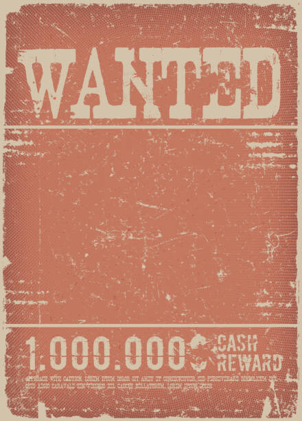 Wall Art Print | Wanted Poster On Red Grunge Background, bennyb | UKposters